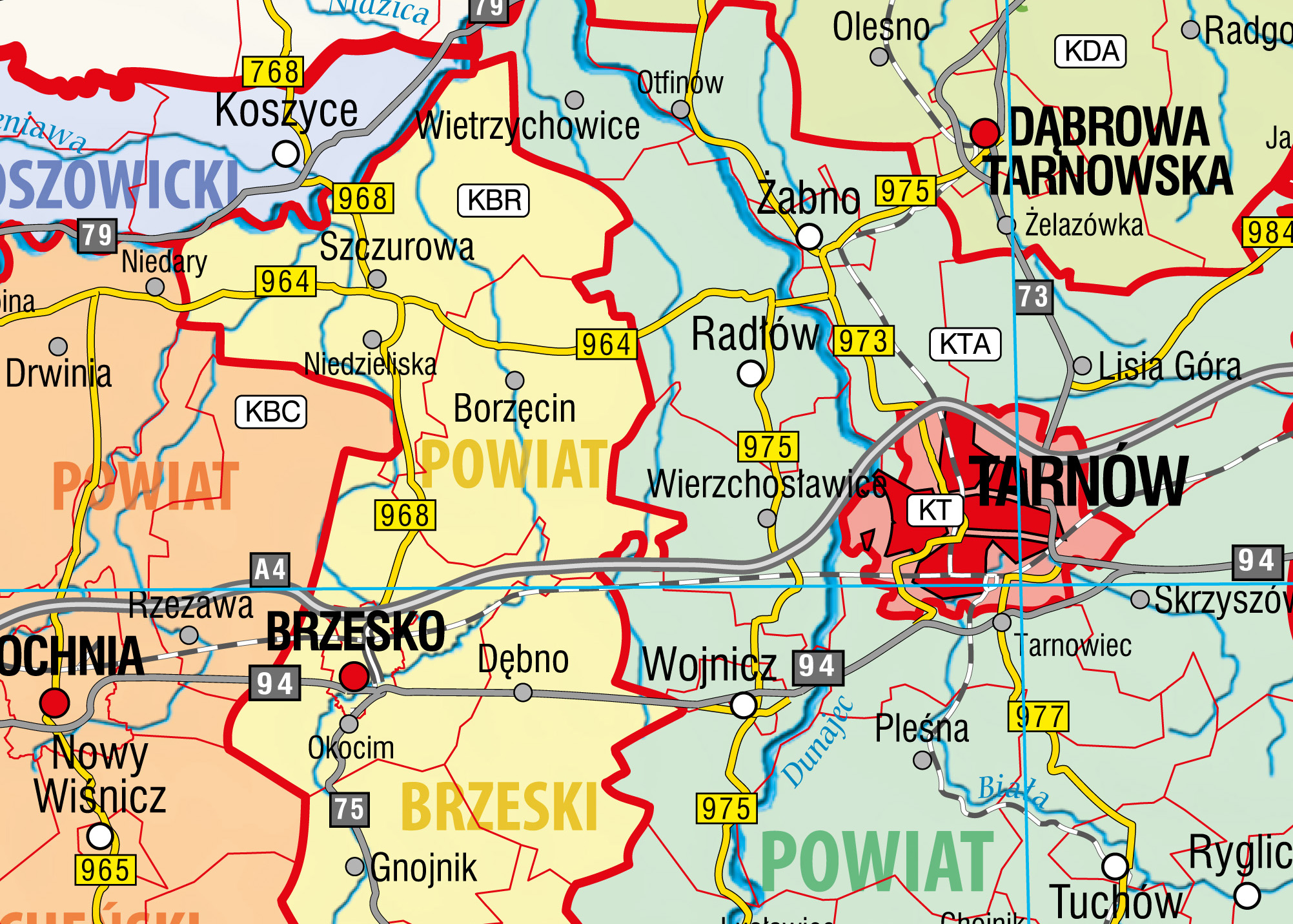 Mapa administracyjna województwa małopolskiego | Wydawnictwo Meridian